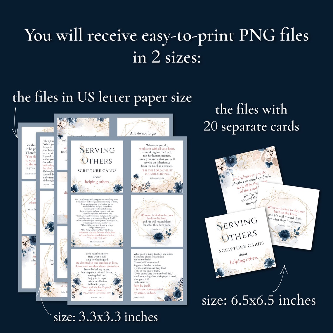 Serving Others Scripture Cards Printable Serving Others Bible - Etsy