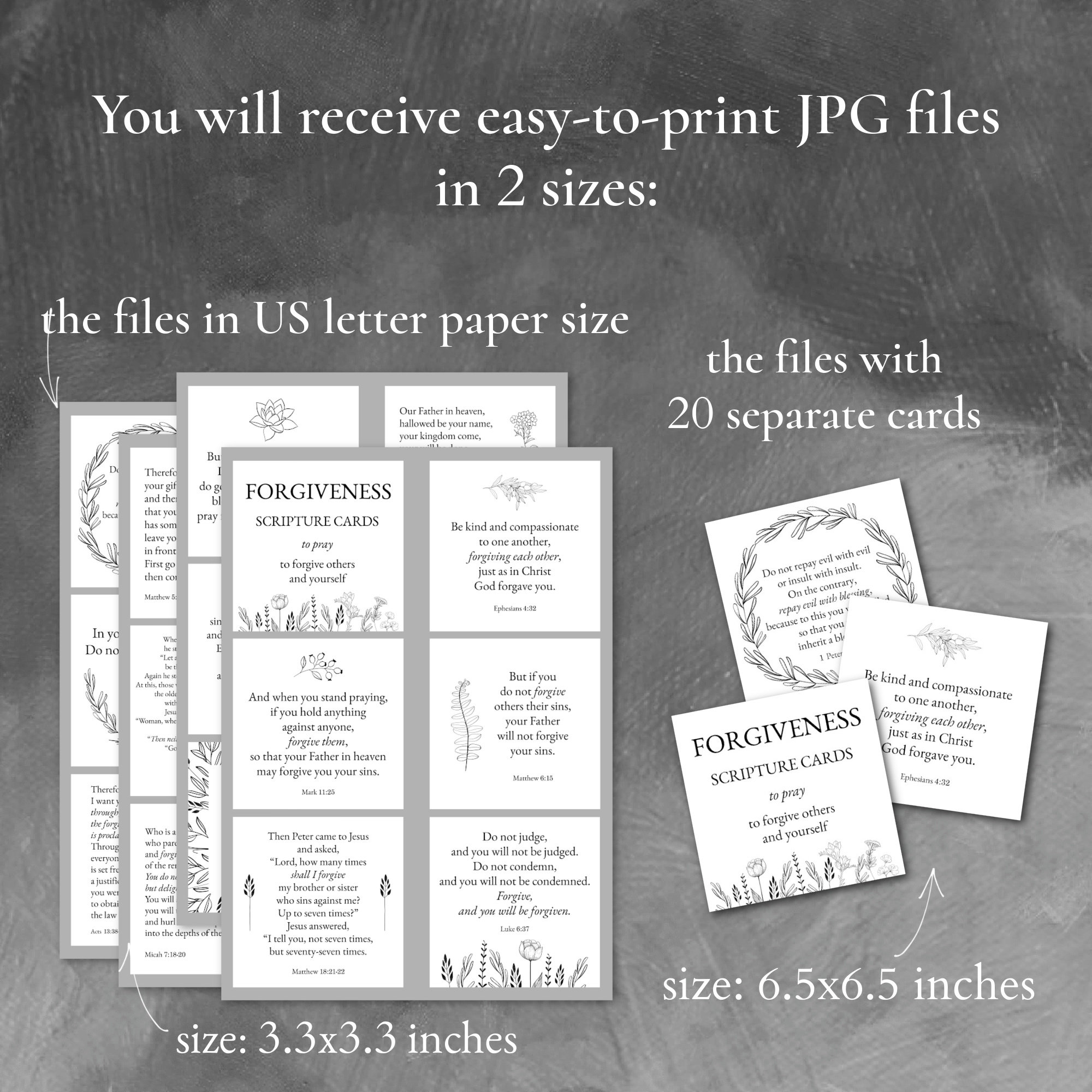 Forgiveness Scripture Cards Printable, Forgive Bible Verse Cards ...