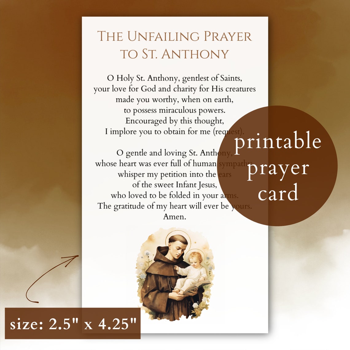 Unfailing Prayer to St. Anthony Printable, St. Anthony of Padua Prayer ...