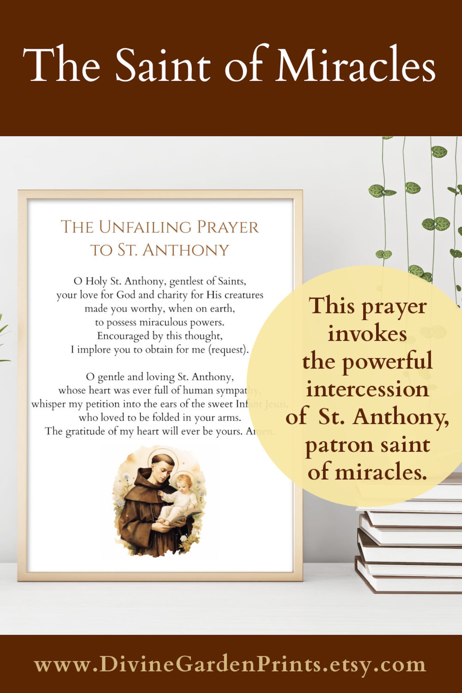 Unfailing Prayer to St. Anthony Printable, St. Anthony of Padua Prayer ...