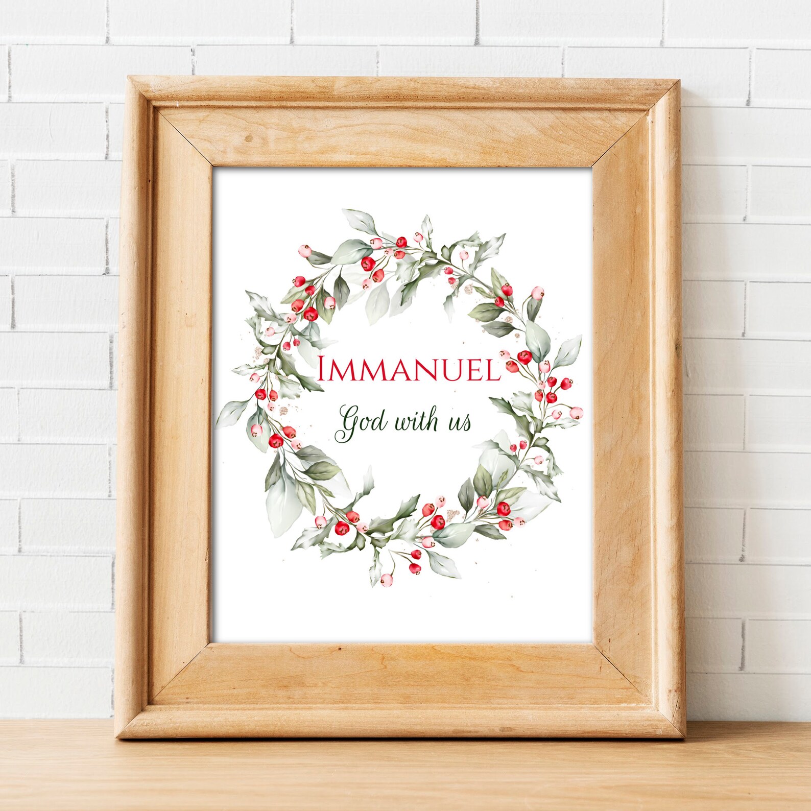 Immanuel God With Us Printable Wall Art, Christmas Scripture Wall Art ...