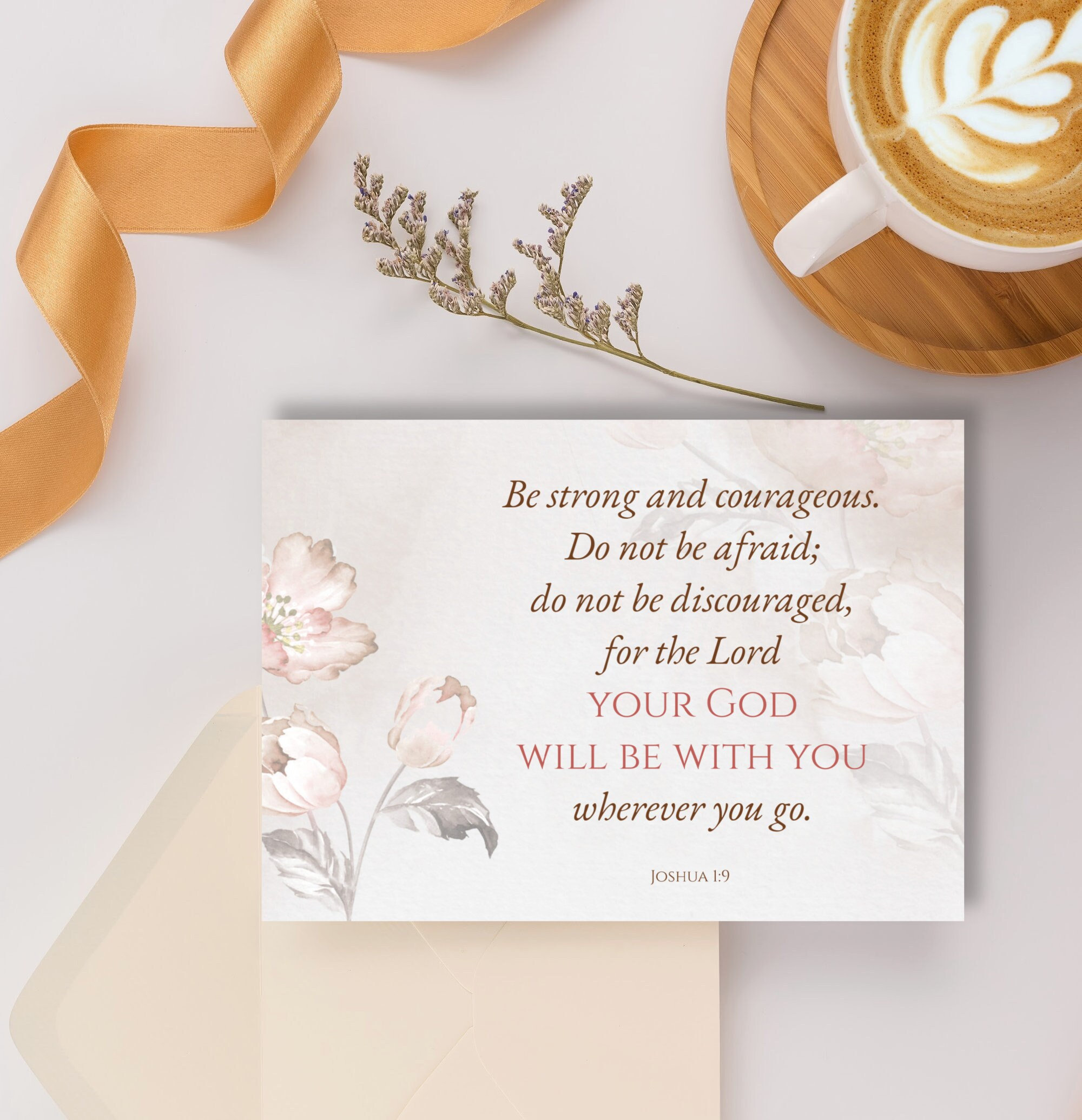 Christian Greeting Card Printable, Joshua 1:9 Greeting Card ...