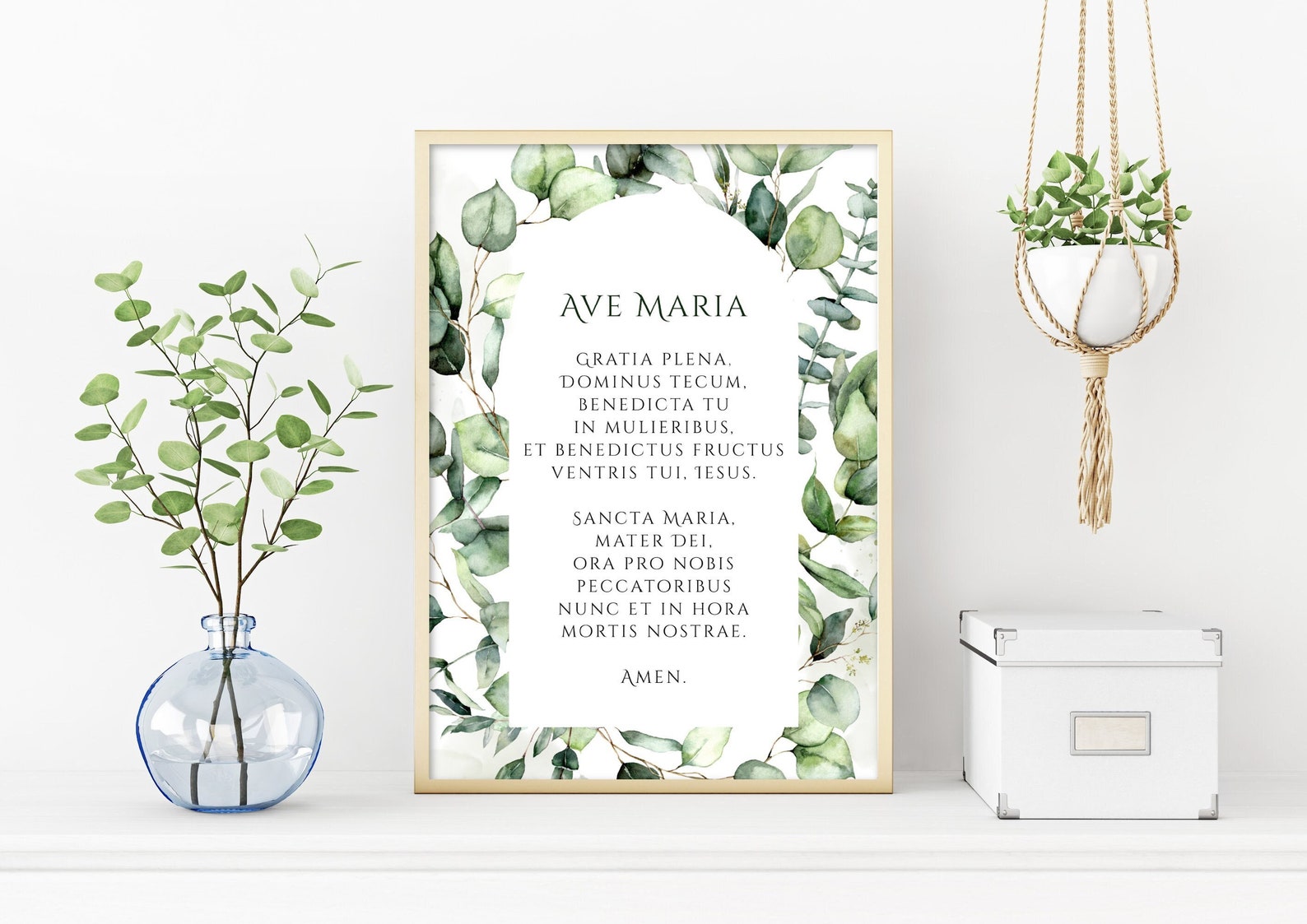 Ave Maria Prayer Printable, Ave Maria Wall Art, Ave Maria Print, Hail ...