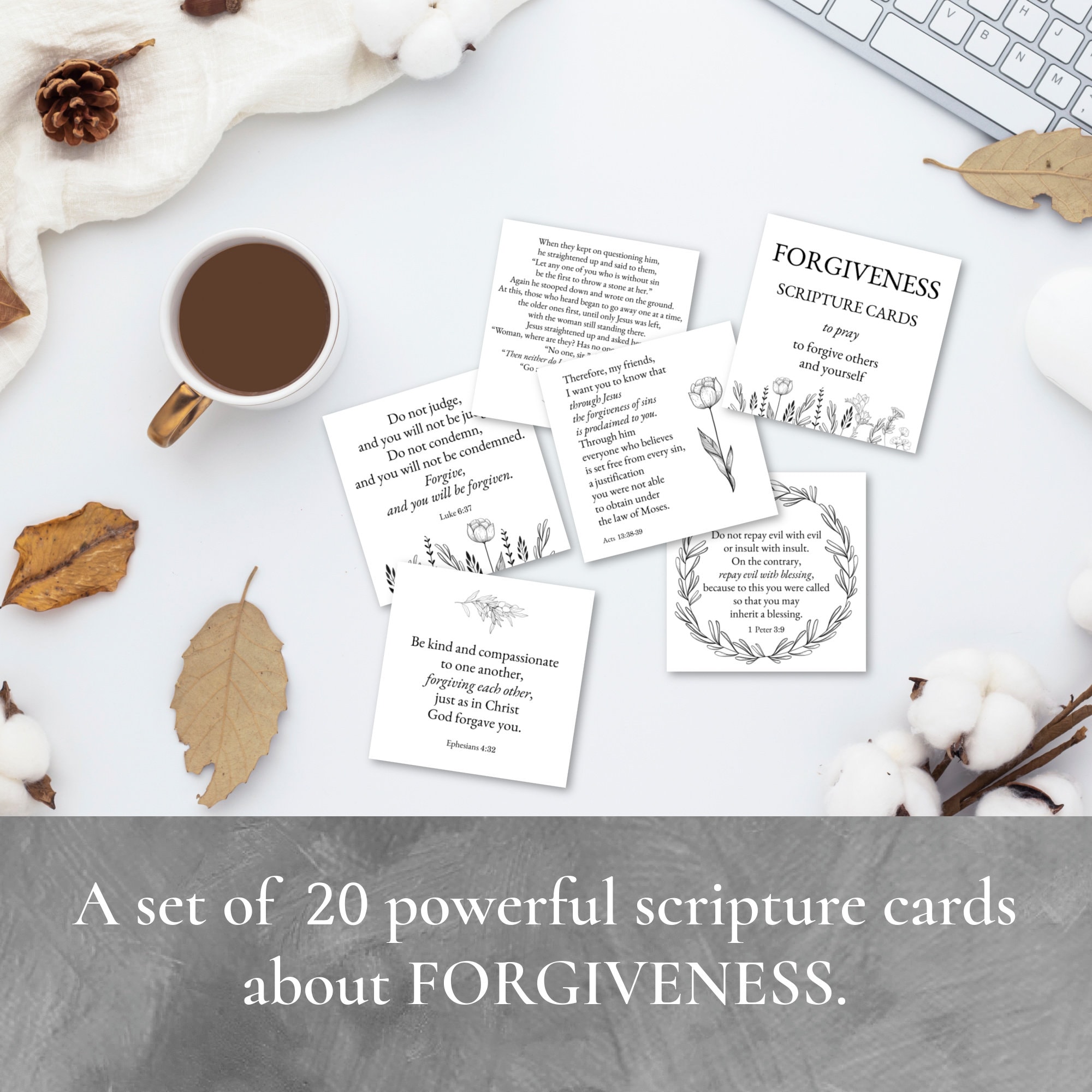 Forgiveness Scripture Cards Printable, Forgive Bible Verse Cards ...
