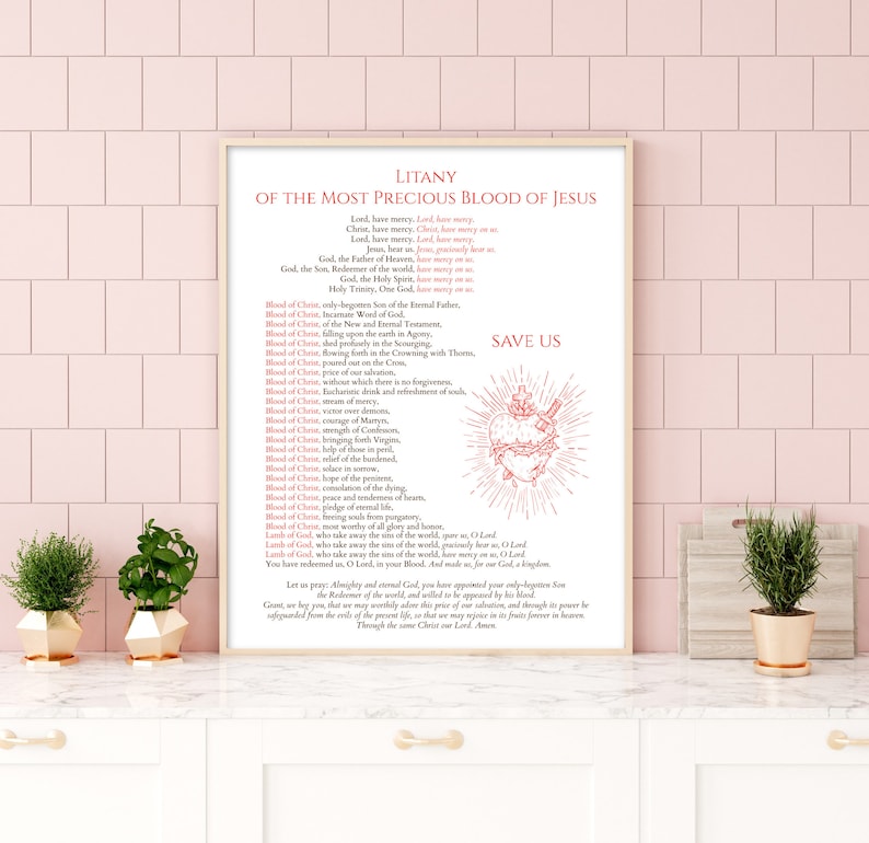 Litany of the Most Precious Blood of Jesus Prayer Printable, Litany ...