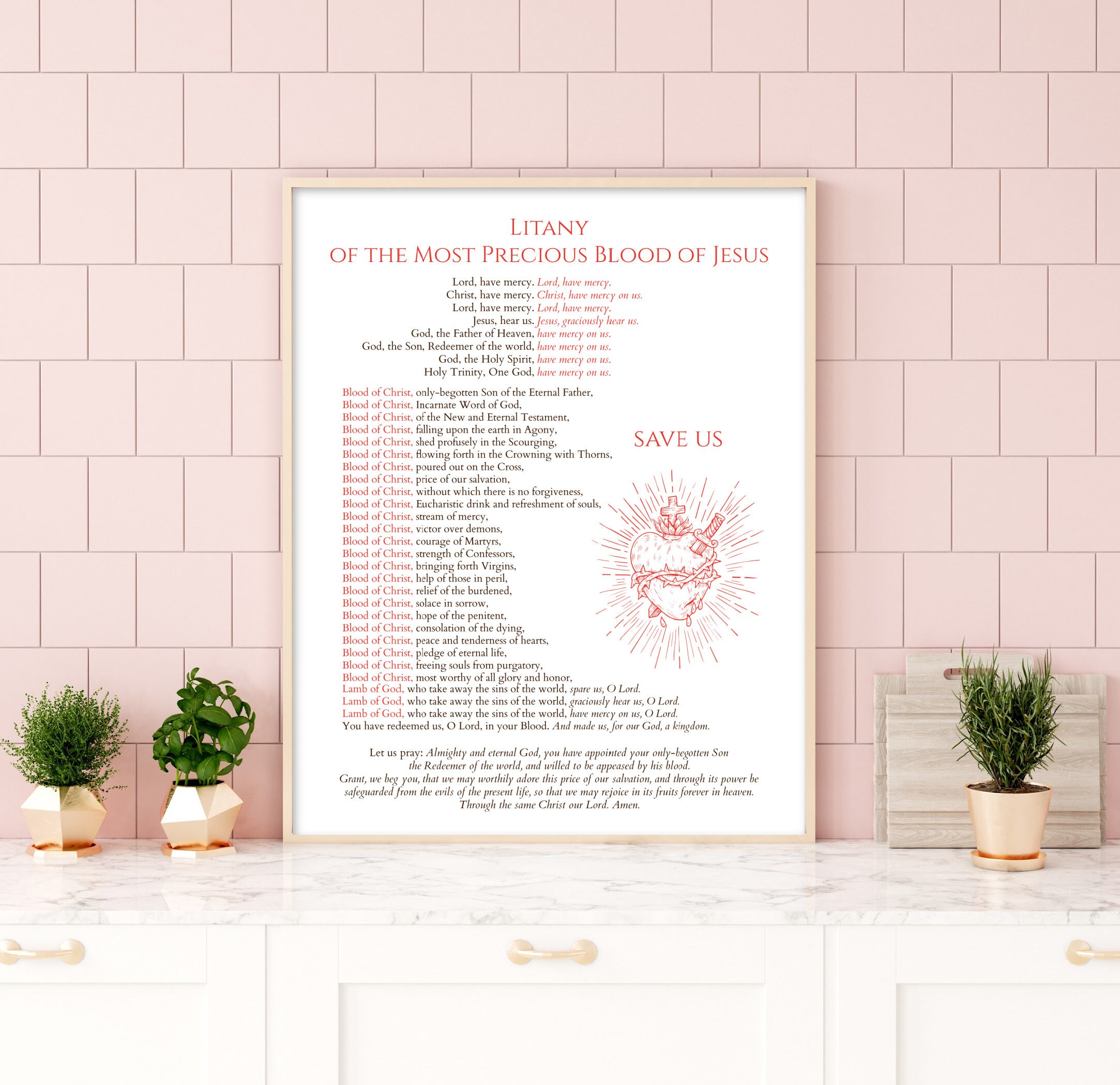 Litany of the Most Precious Blood of Jesus Prayer Printable, Litany ...