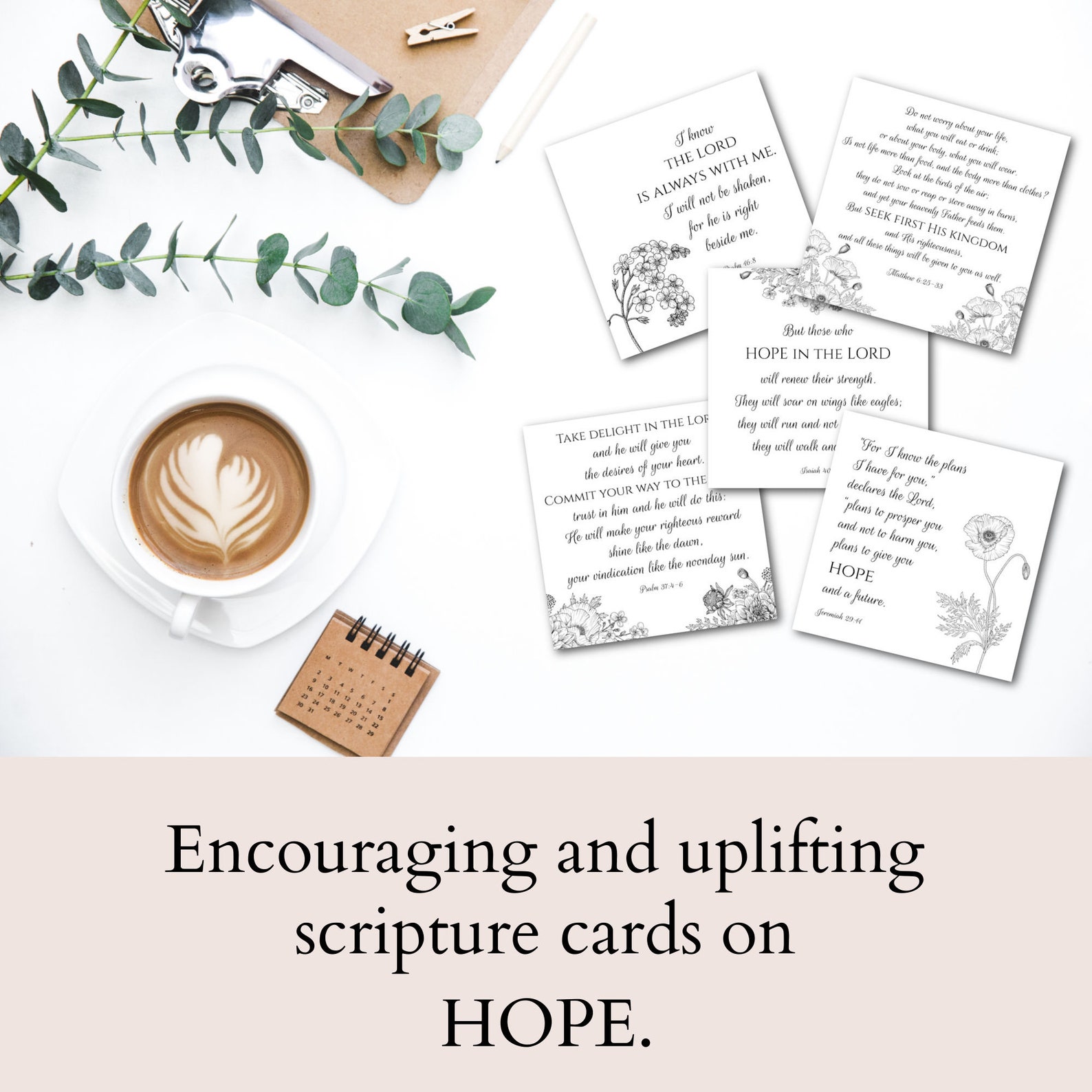 HOPE Scripture Cards Printable, HOPE Bible Verse Cards, Encouraging ...