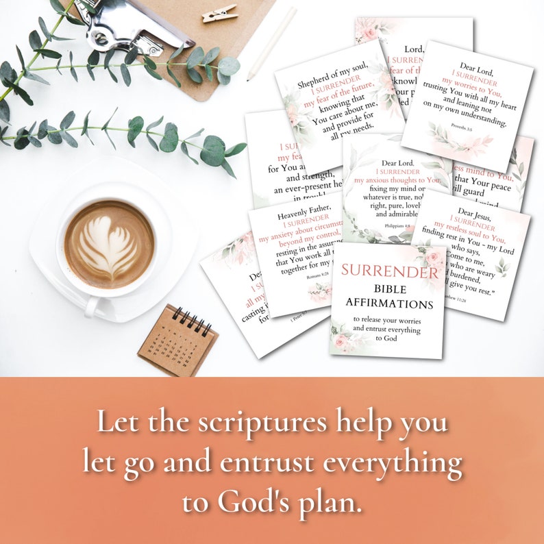 Surrender Bible Verses Cards, Bible Affirmations, Surrender Scripture ...