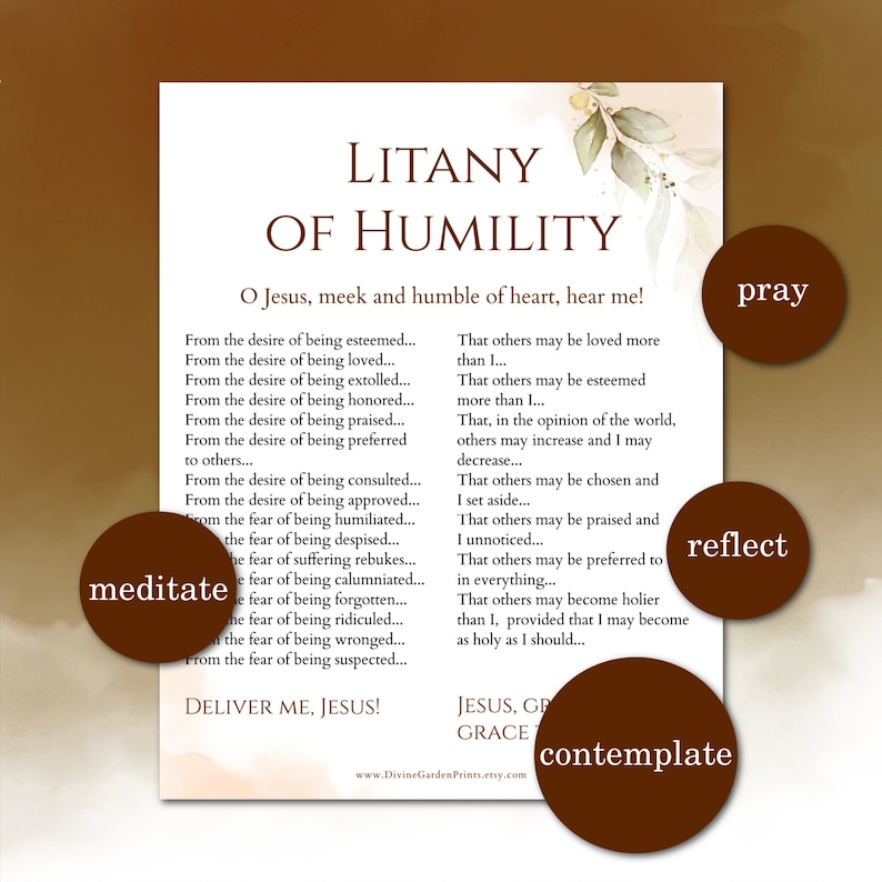 Litany of Humility Prayer Guided Journaling Ebook, Humility Prayer ...