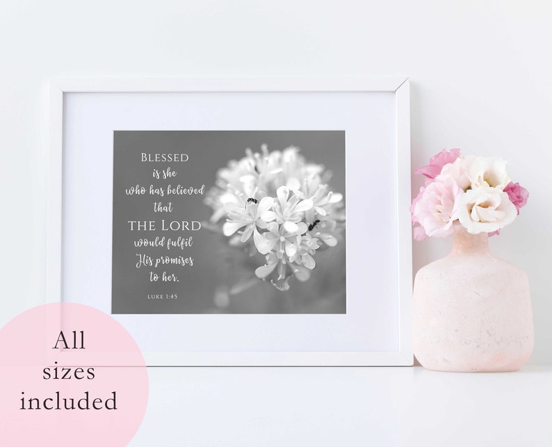 Blessed is She Printable Scripture Wall Decor Bible Verse | Etsy