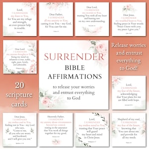 Surrender Bible Verses Cards, Bible Affirmations, Surrender Scripture ...