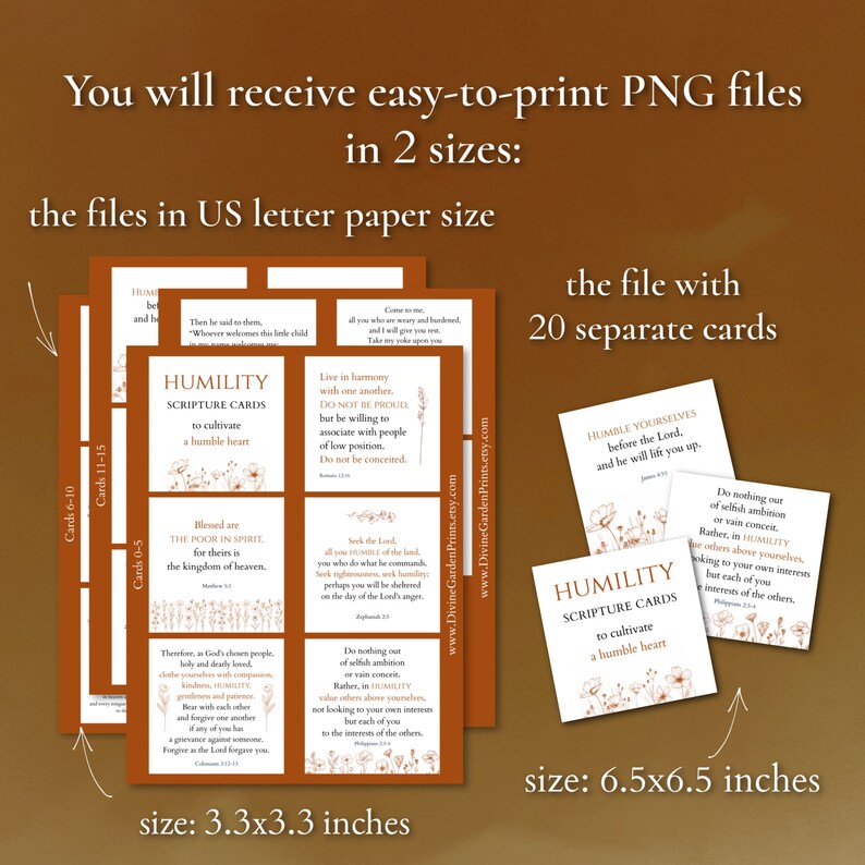 Humility Scripture Cards Printable, Humility Bible Verses Print ...