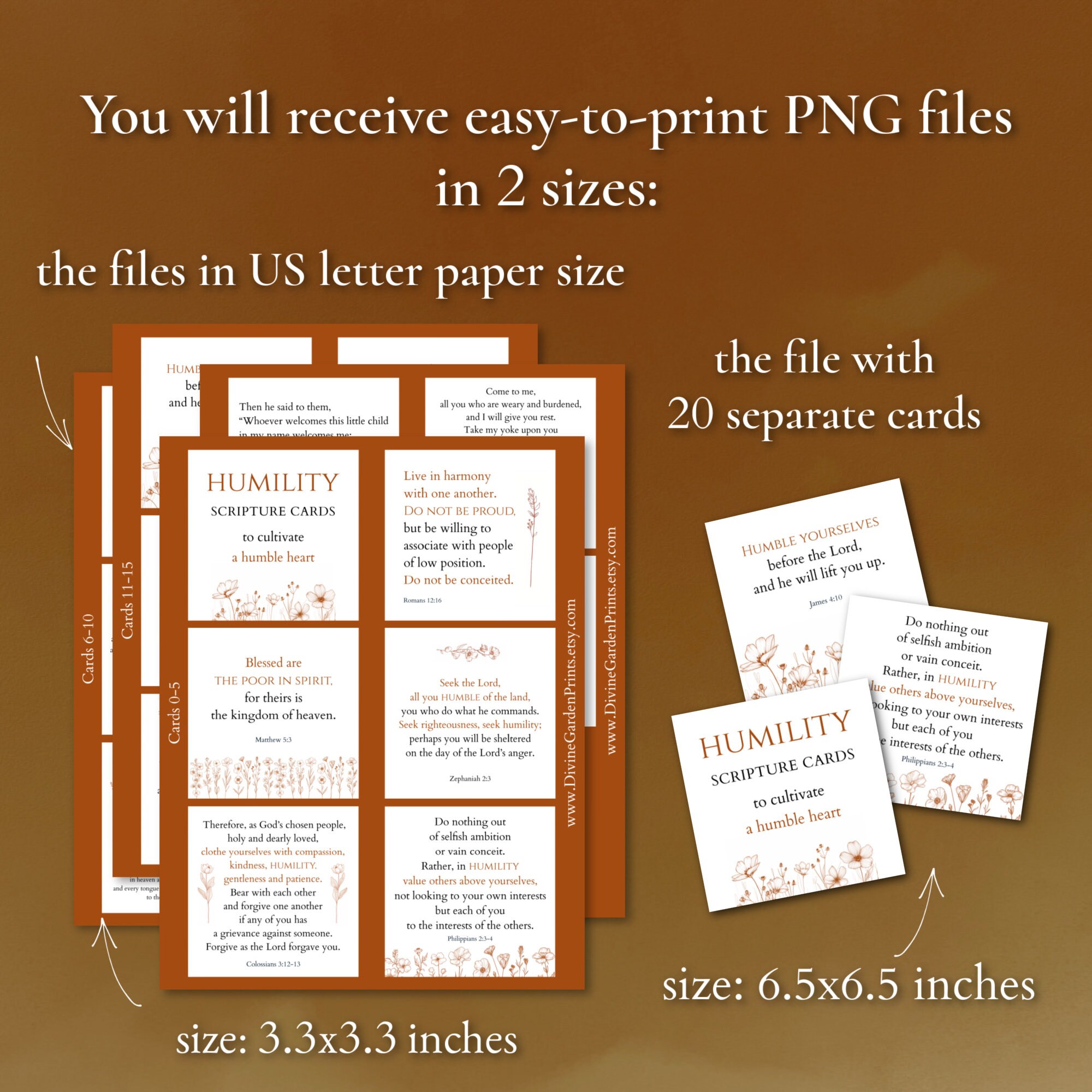 Humility Scripture Cards Printable, Humility Bible Verses Print ...