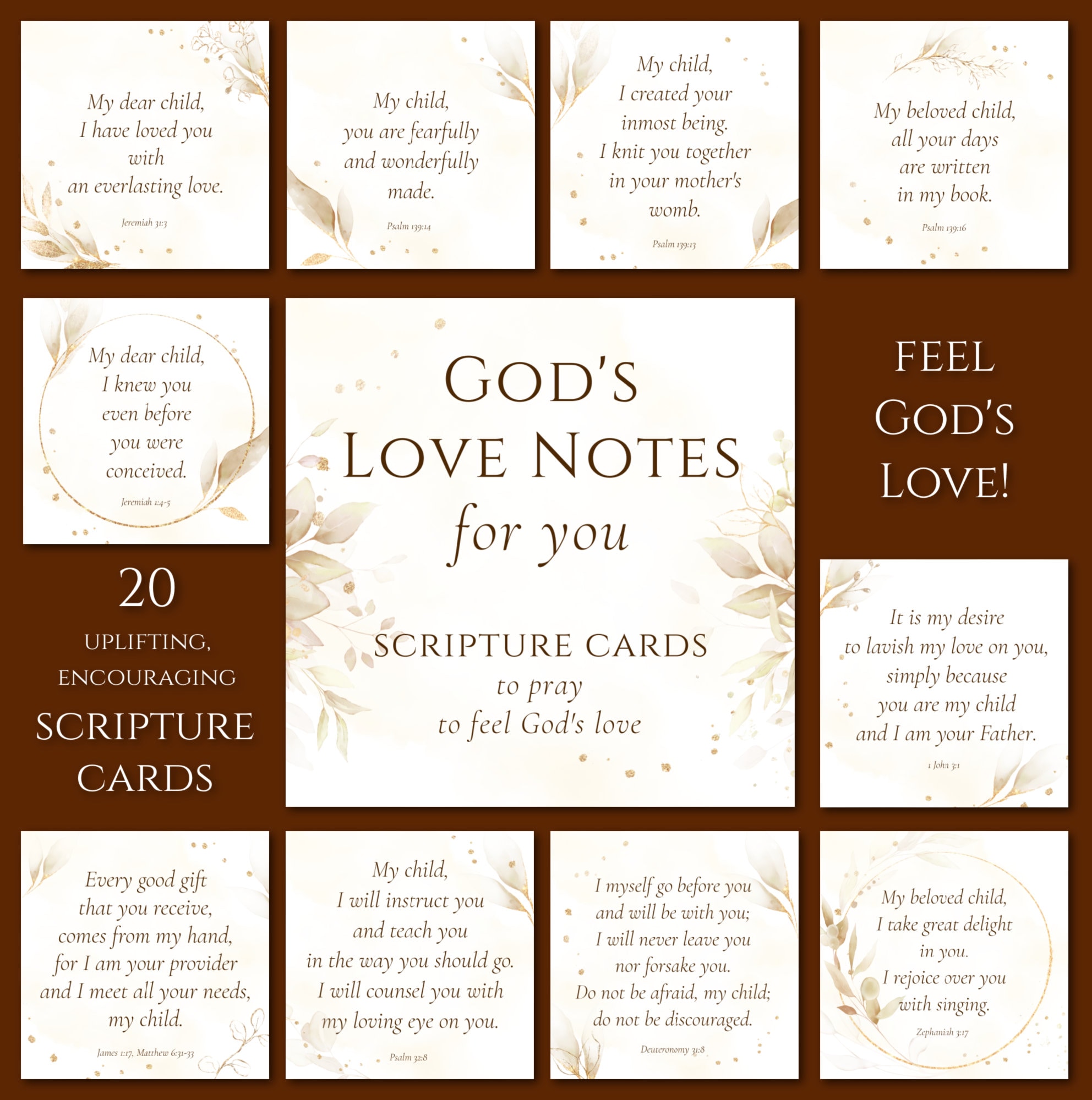 God's LOVE Notes Scripture Cards Printable, God's Love Letter, Gods ...