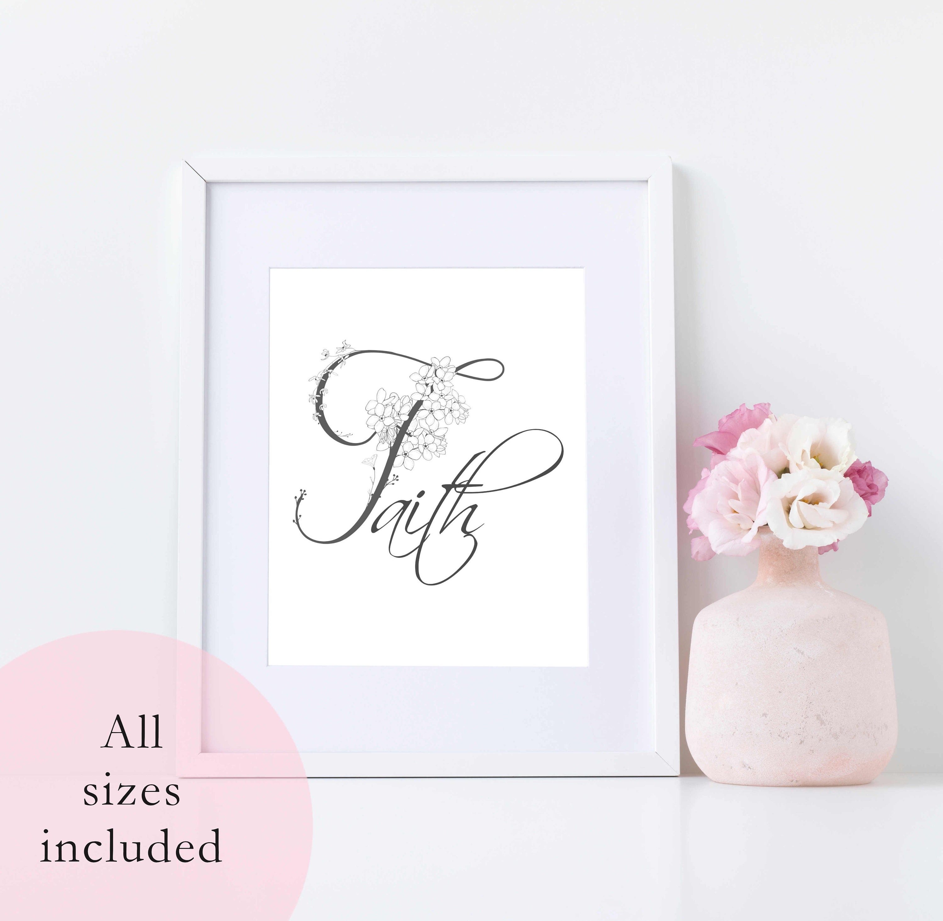 FAITH Printable, Faith Poster, Faith Print, Faith Wall Decor, Scripture ...