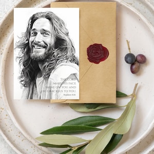 Jesus Portrait Greeting Card Printable, Jesus Christ Greeting Card ...