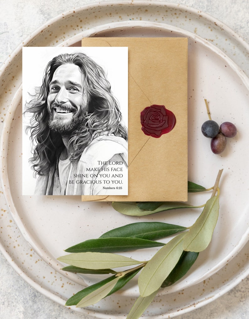 Jesus Portrait Greeting Card Printable, Jesus Christ Greeting Card ...