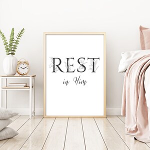 Rest in Him Printable, Rest in Him Wall Art Print, Rest in Him Wall ...