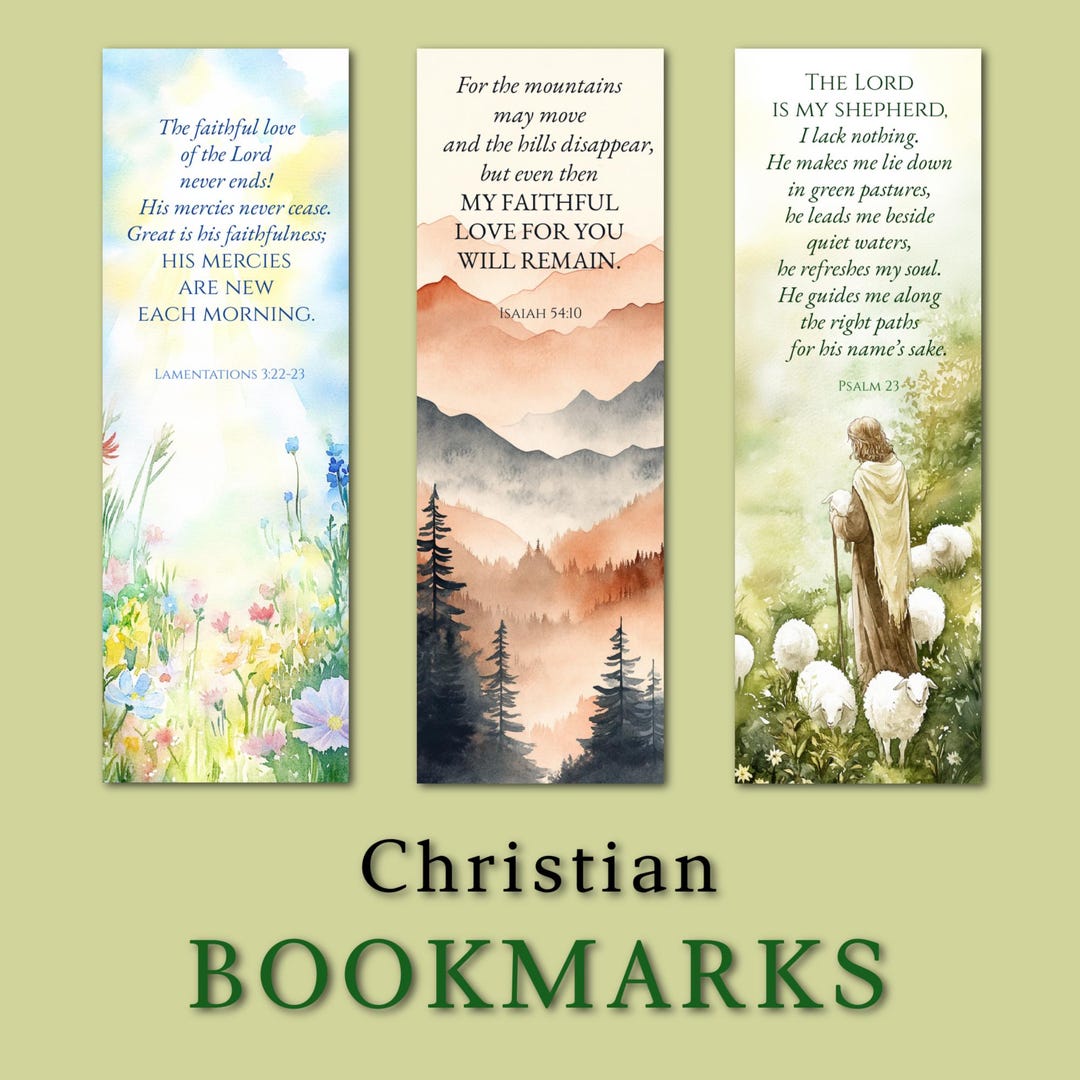 Christian Bookmark Printable, Printable Bible Bookmark Instant Download ...
