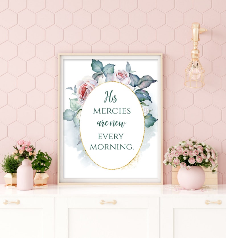 His Mercies Are New Every Day Printable Wall Art, Lamentations 3 23 ...