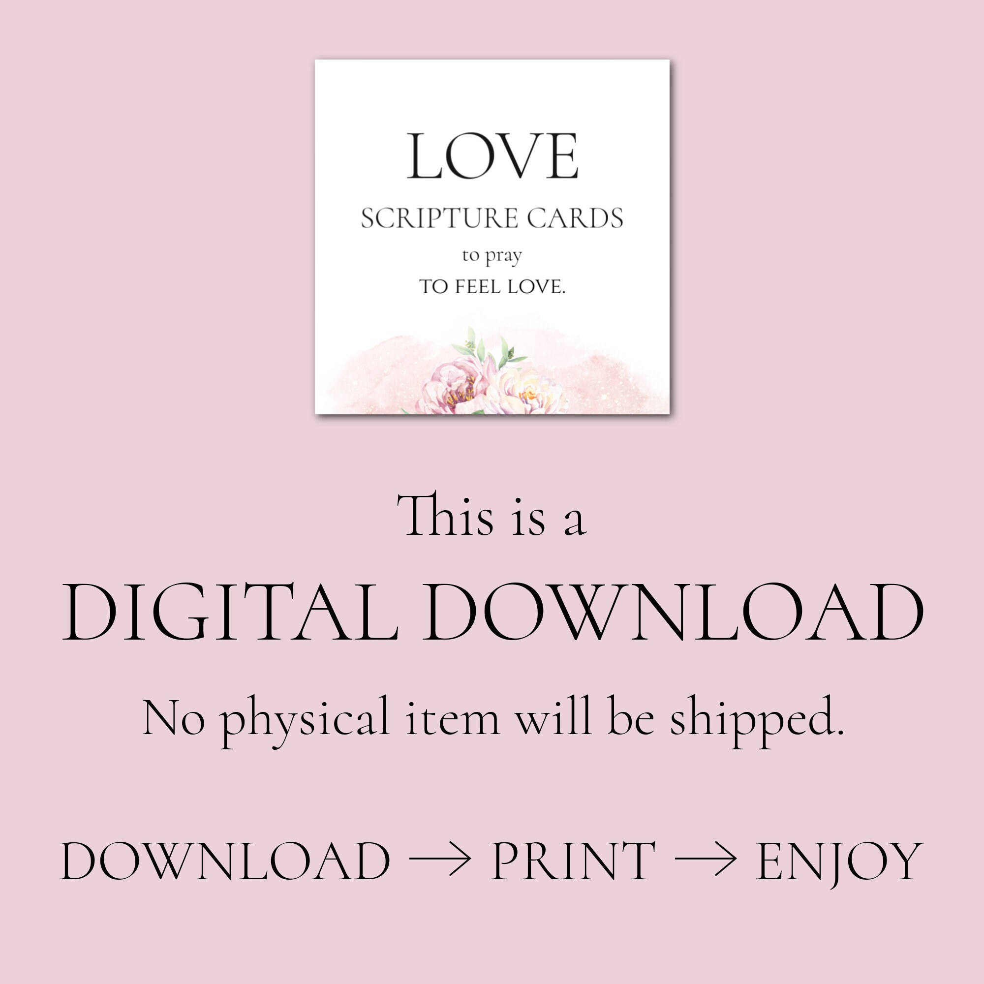 LOVE Scripture Cards Printable, Bible Verse Cards, Scripture Cards ...