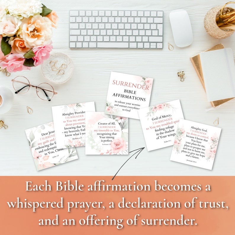 Surrender Bible Verses Cards, Bible Affirmations, Surrender Scripture ...