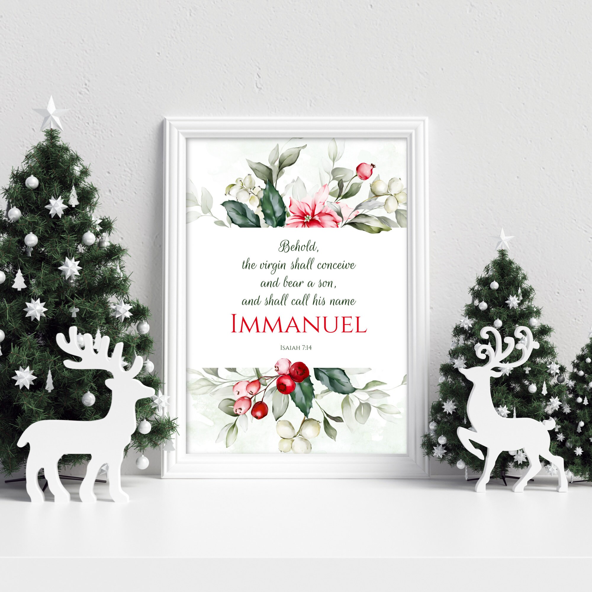 Isaiah 7:14 ESV Wall Art Printable, Christmas Printable Wall Art ...