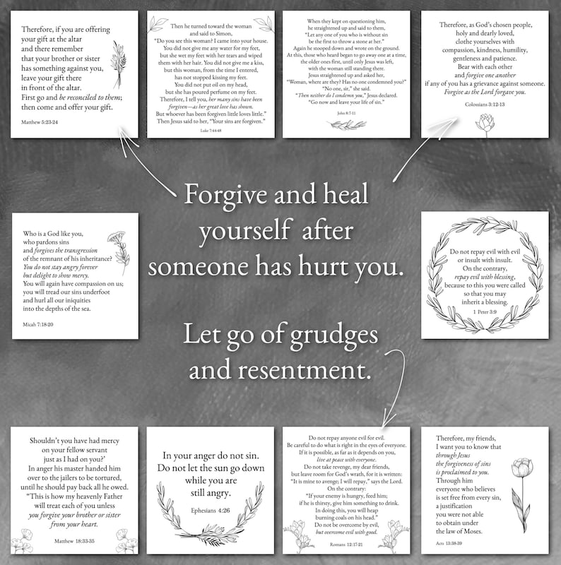 Forgiveness Scripture Cards Printable, Forgive Bible Verse Cards ...