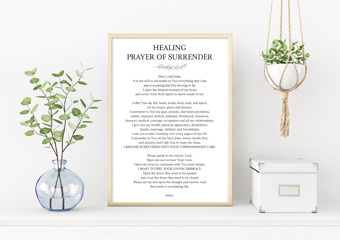 Prayer of Surrender Printable, Surrender Prayer, Healing Prayer ...