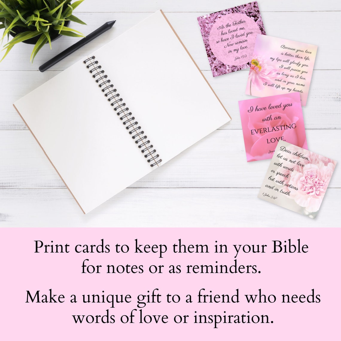LOVE Scripture Cards Printable, Bible Verse Cards, Scripture Cards ...