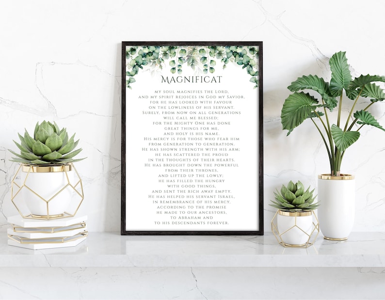Magnificat Prayer Printable, Magnificat Wall Art, Canticle of Mary ...