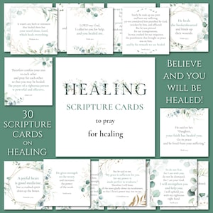 HEALING Scripture Cards Printable, Healing Bible Verse Cards, Healing ...