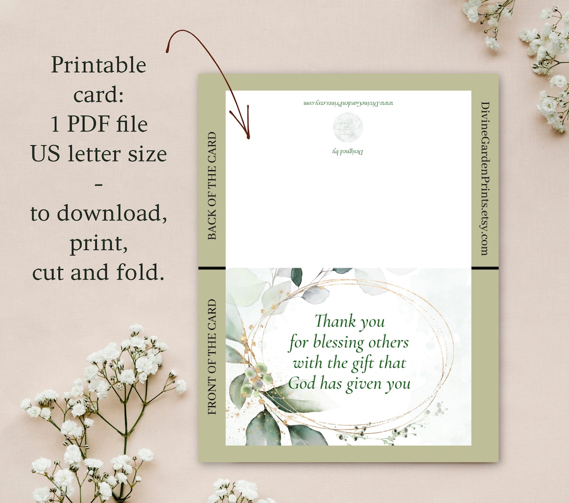 Thanksgiving Card Printable, Christian Greeting Card Printable ...