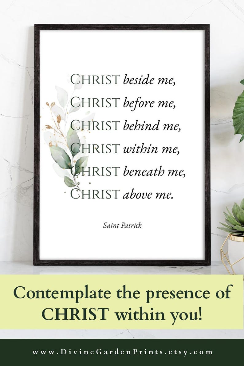 Christ With Me Prayer Printable, St Patrick Breastplate Prayer Digital ...