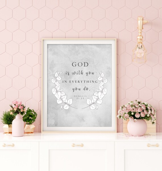 GOD is With YOU Printable Scripture Wall Art Bible Verse | Etsy