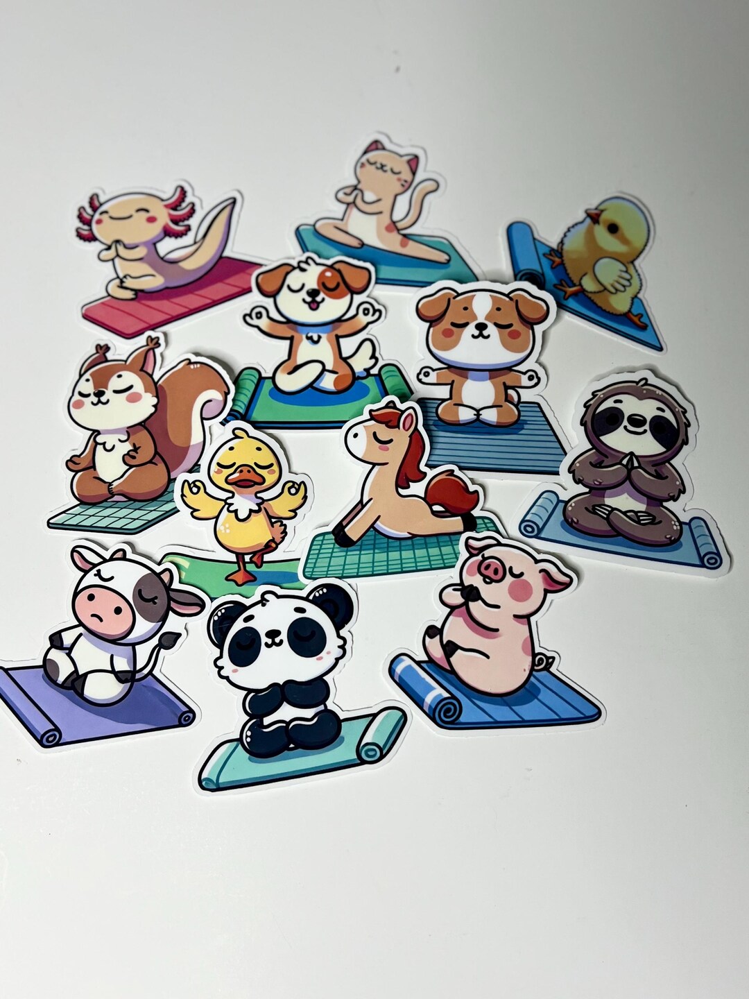 Cute Animals Doing Yoga Stickers - Etsy