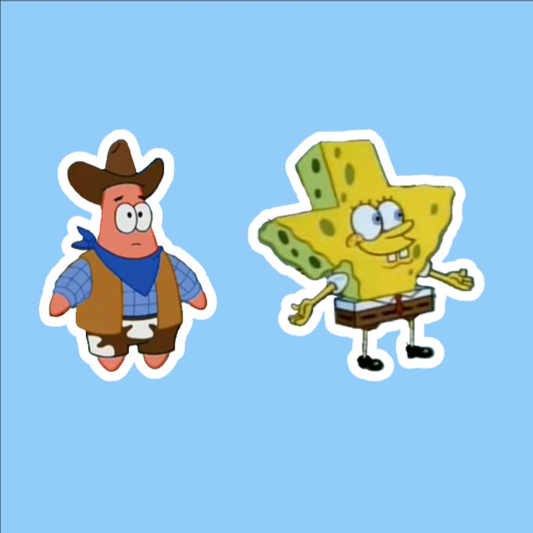 Cowboy Patrick Star Texas Spongebob Waterproof Sticker 3 Inches - Etsy