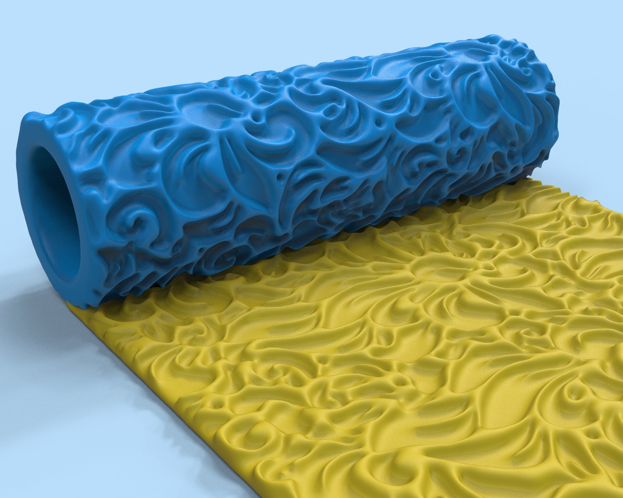 Floral 3 Pattern | Roller Texture | Polymer Clay | Hand Roller ...