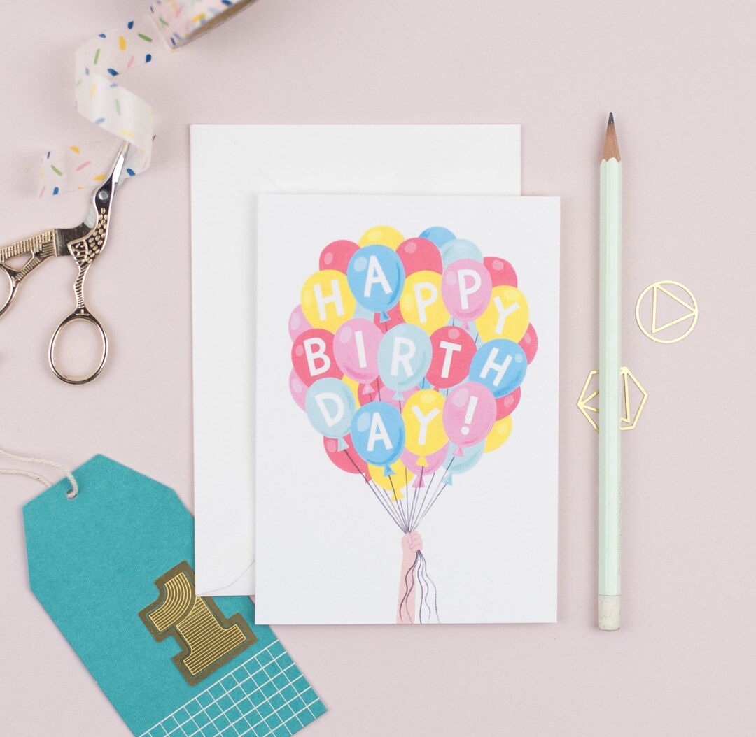 Disney ‘up’ Birthday Balloons Greeting Card | Made in the UK - Etsy