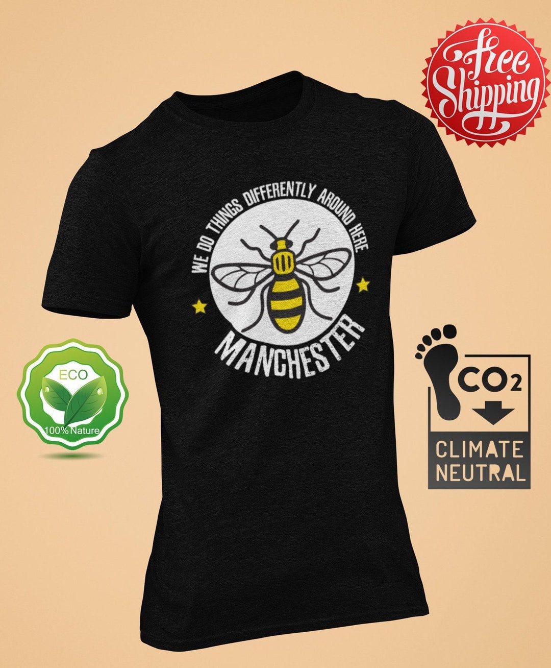Manchester Bee, Manchester Bee Shirt, Iconic Manchester Worker Bee ...
