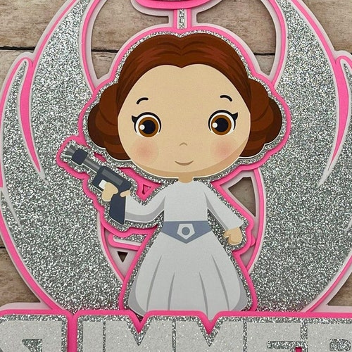 Princess Leia Inspired Cake Topper Star Wars Party Supplies - Etsy