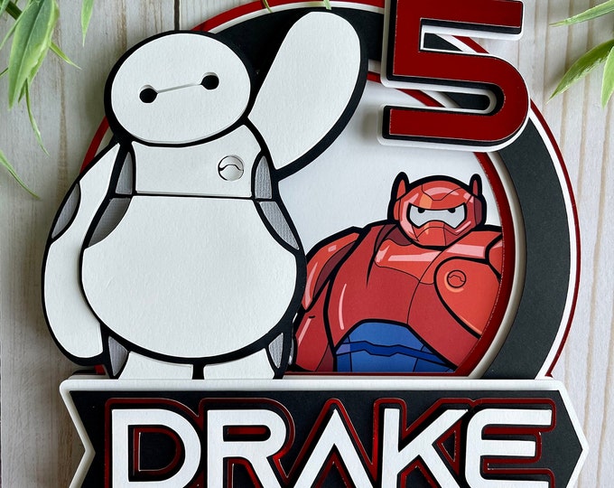 Baymax Cake Topper - Big Hero 6 Cumpleaños - Baymax Decoración De ...