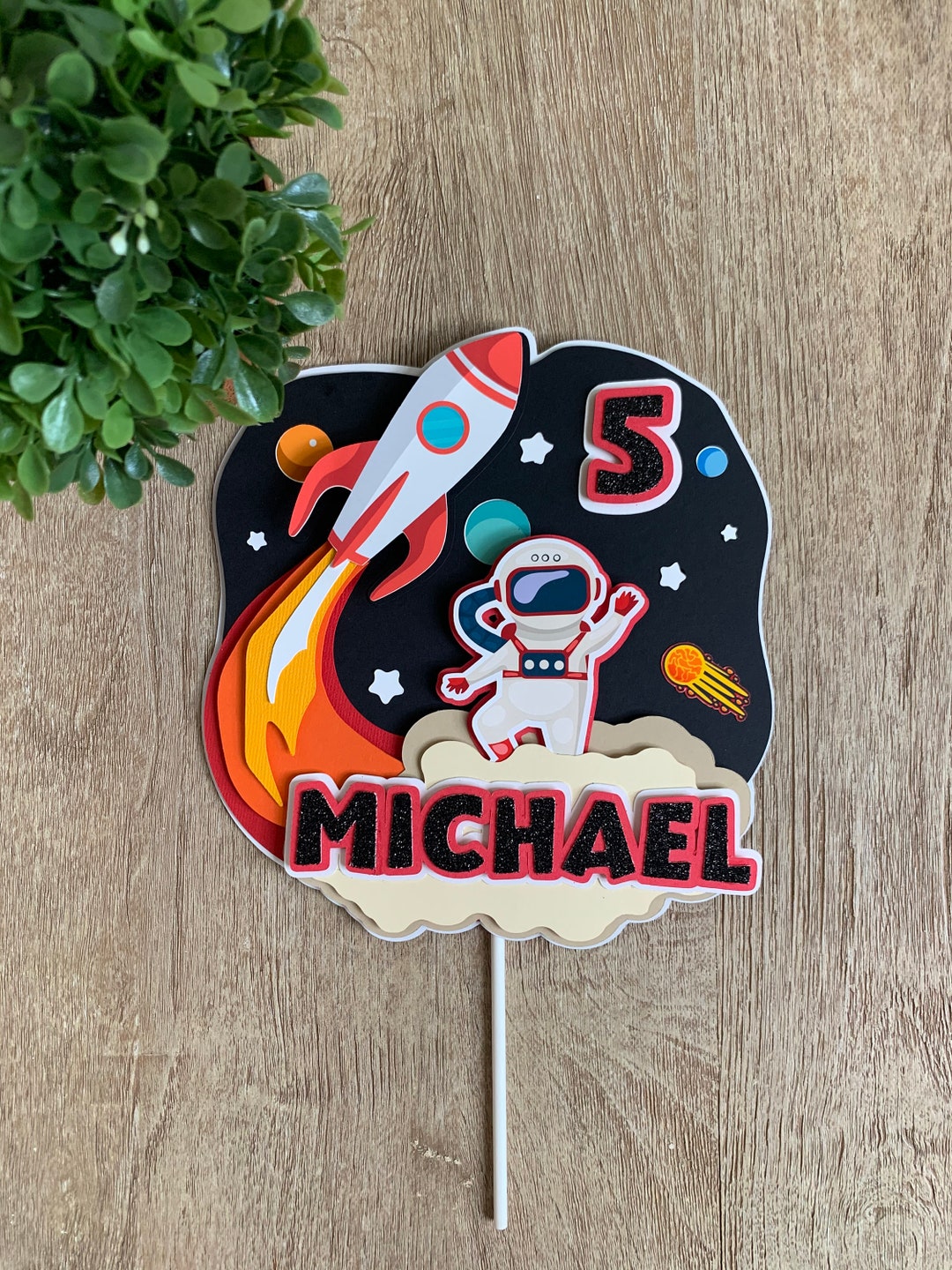 Space Rocket Cake Topper Cumpleaños Espacial Space Rocket Astronaut ...