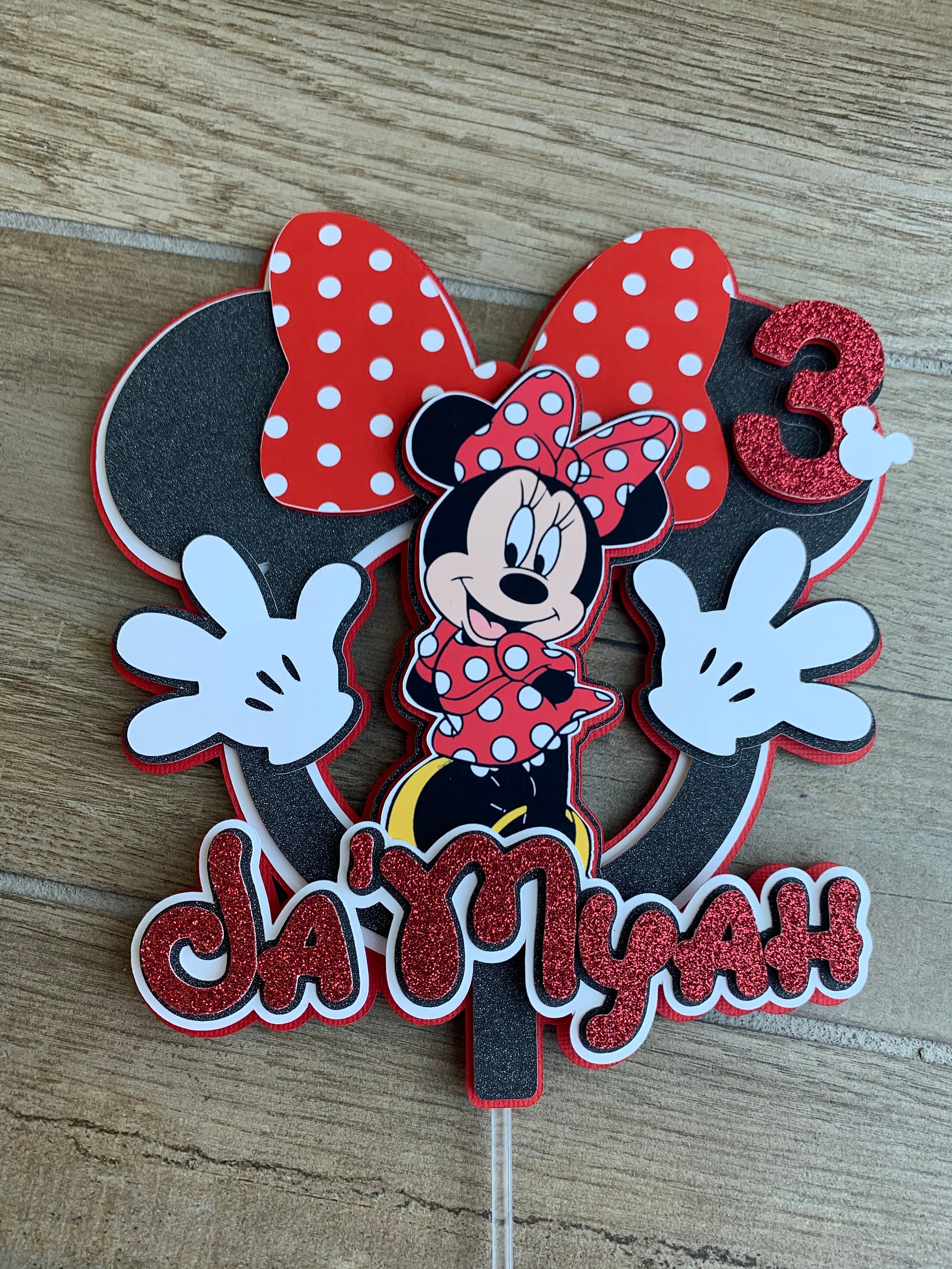 Red Minnie Mouse Cake Topper