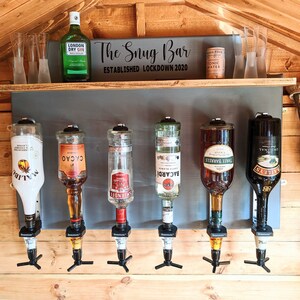 Handmade Pine Optics Bar, Personalised, Home Bar, Wall Mounted Optics ...