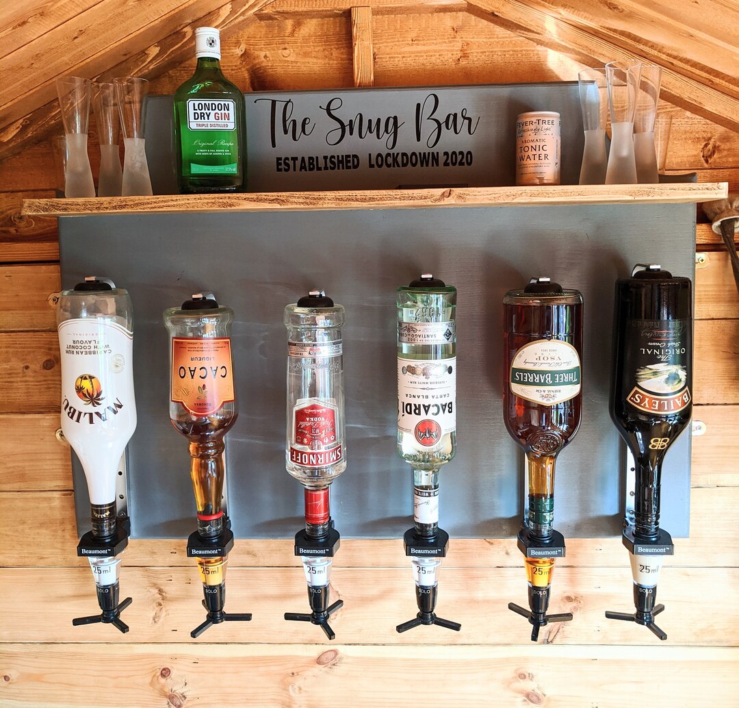 Handmade Pine Optics Bar, Personalised, Home Bar, Wall Mounted Optics ...