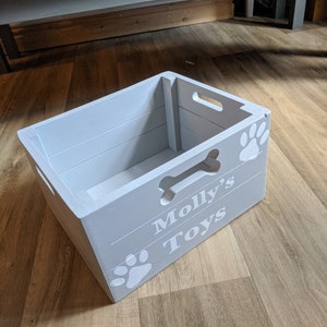 Handmade dog toy storage box/ personalised dog gift/dog | Etsy
