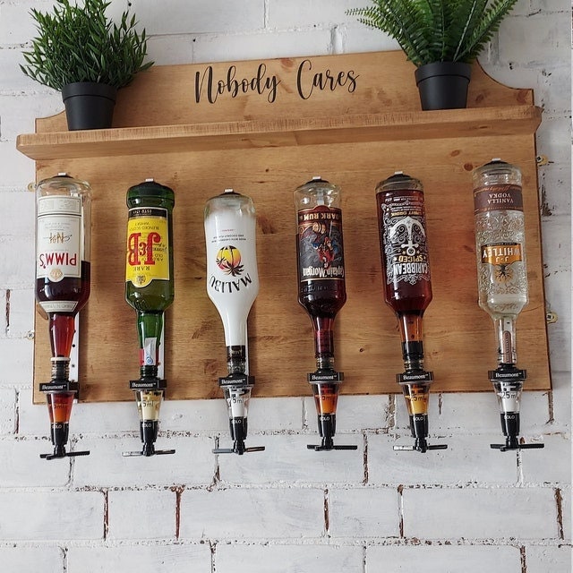 Handmade Pine Optics Bar Personalised Home Bar Wall Mounted | Etsy UK