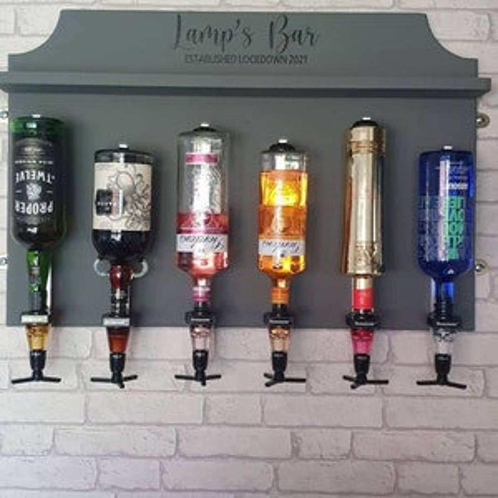 Handmade Pine Optics Bar Personalised Home Bar Wall Mounted | Etsy UK