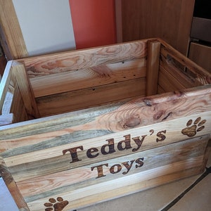 Handmade dog toy storage box/ personalised dog gift/dog | Etsy